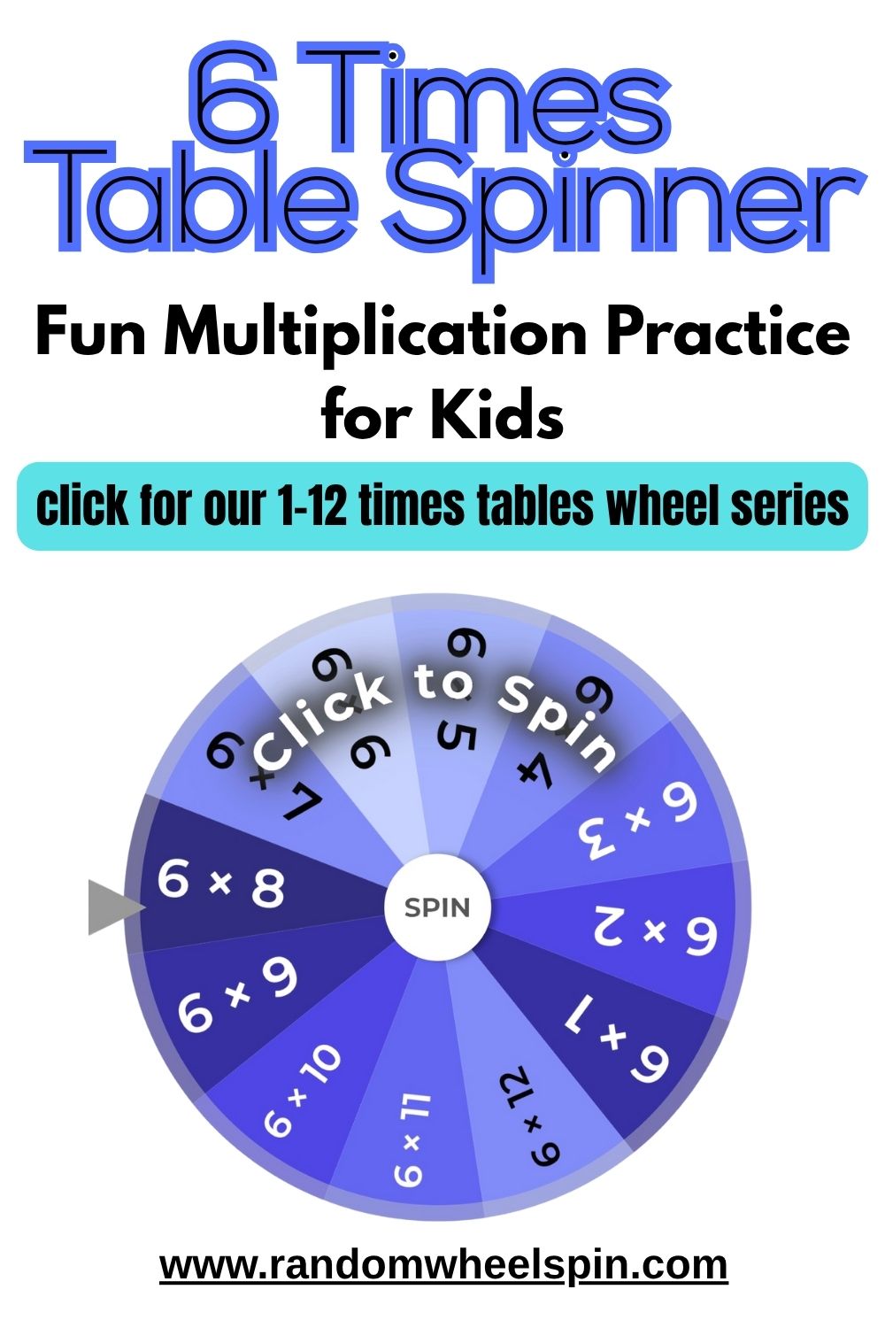 Math 6 Times Table Spinner Wheel