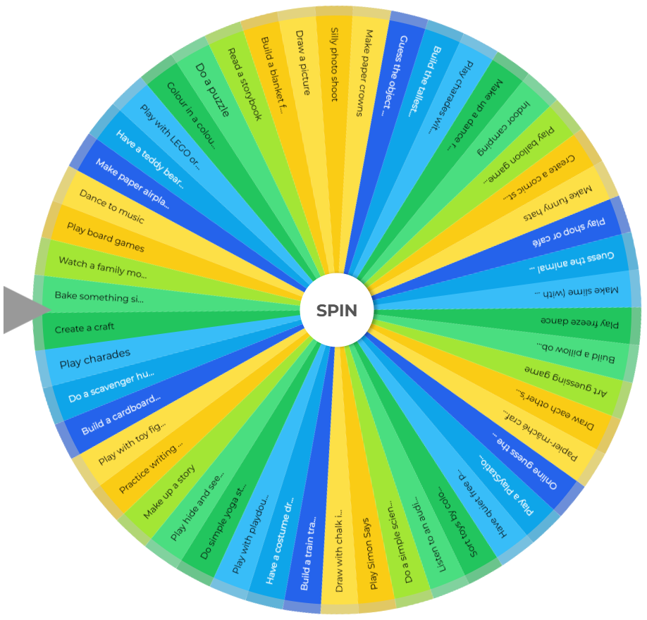 Rainy Day Activities For Children Wheel